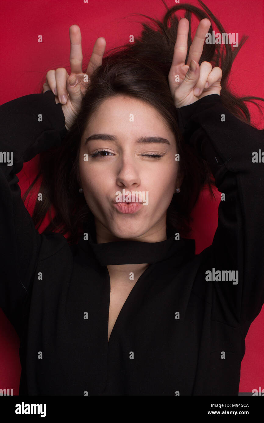 creative portrait girl isolated Stock Photo - Alamy