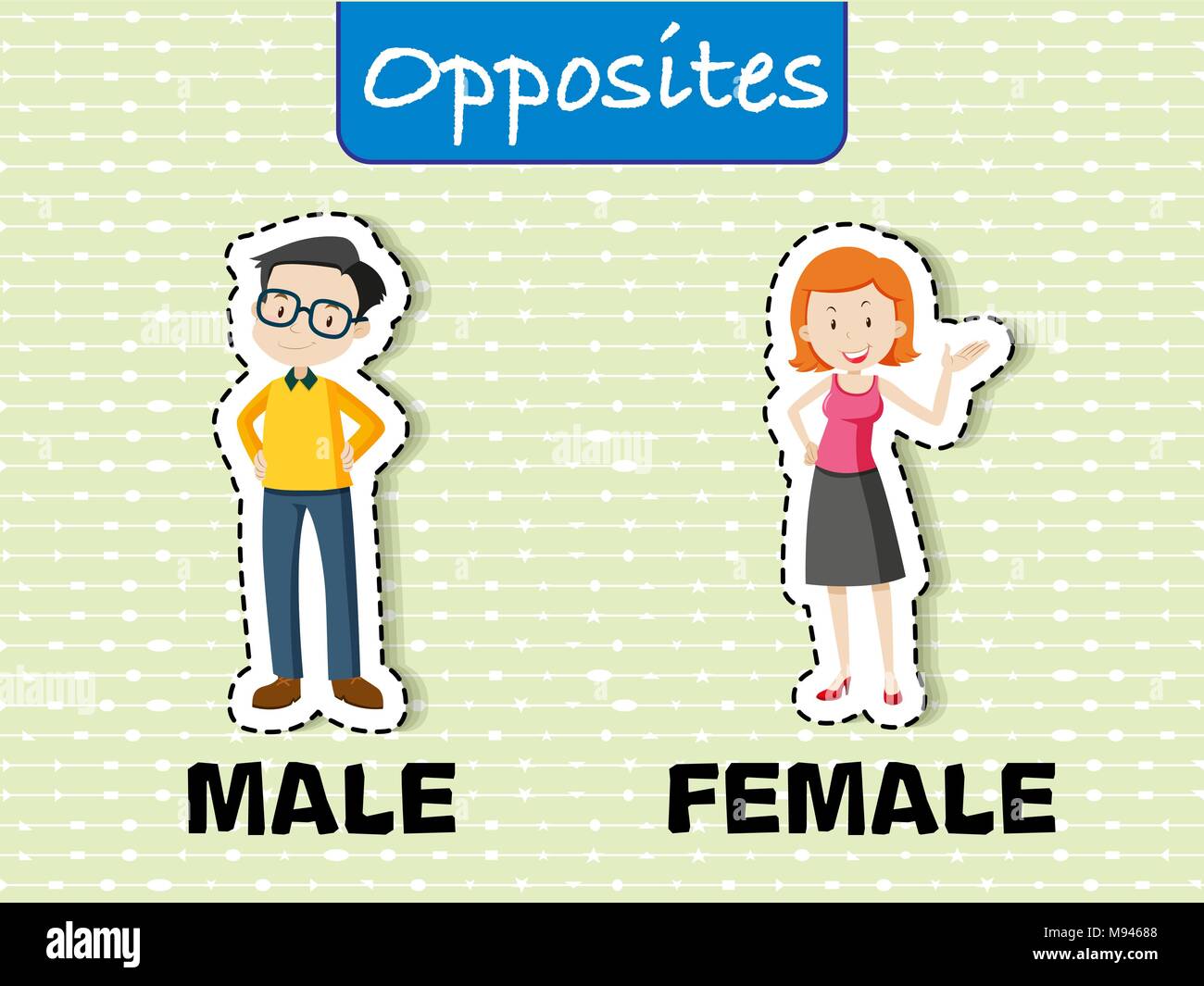 Opposite words for male and female illustration Stock Vector Image ...