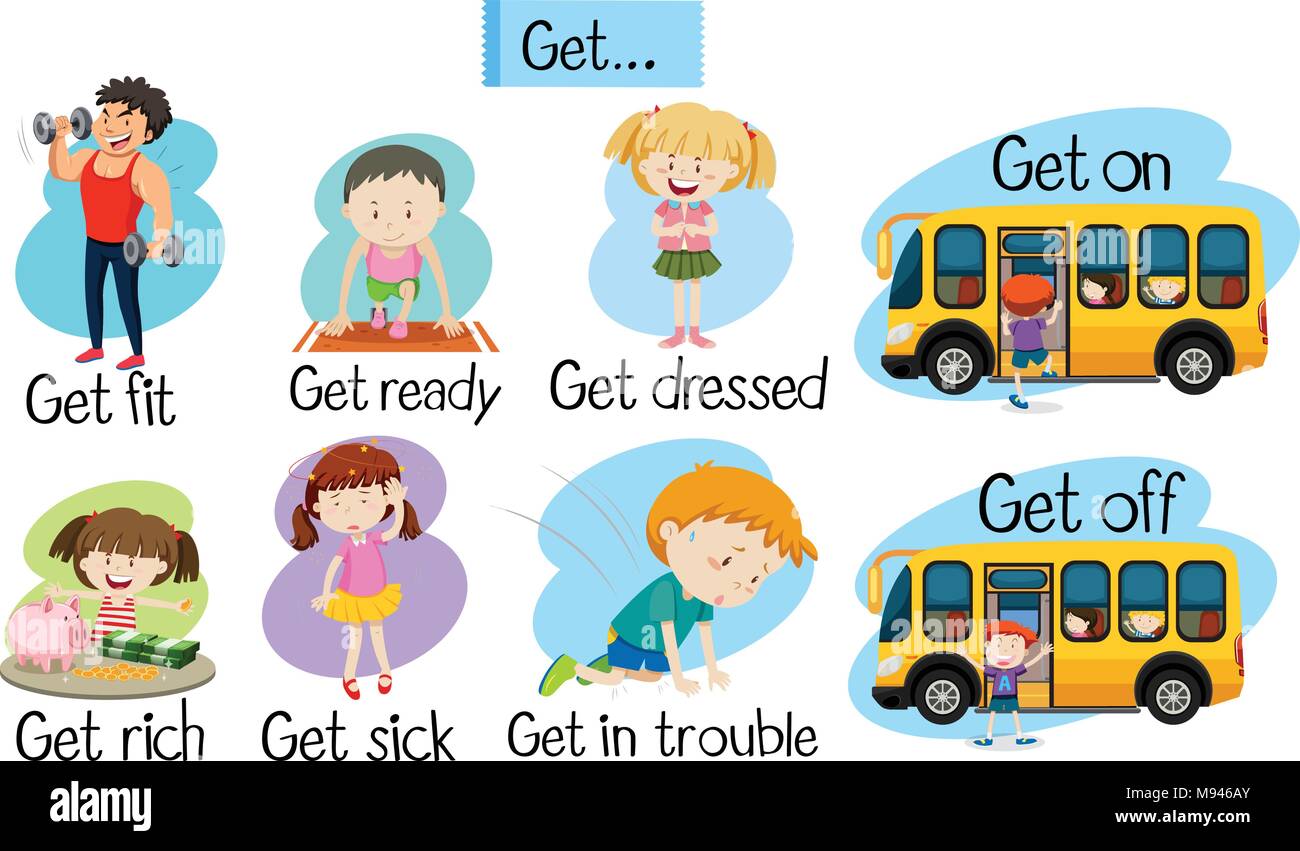 Many words starting with get illustration Stock Vector Image & Art - Alamy