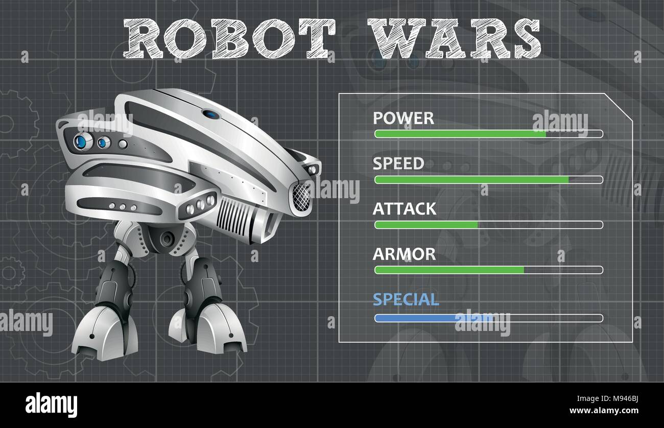 Modern robot design with feature board illustration Stock Vector Image ...