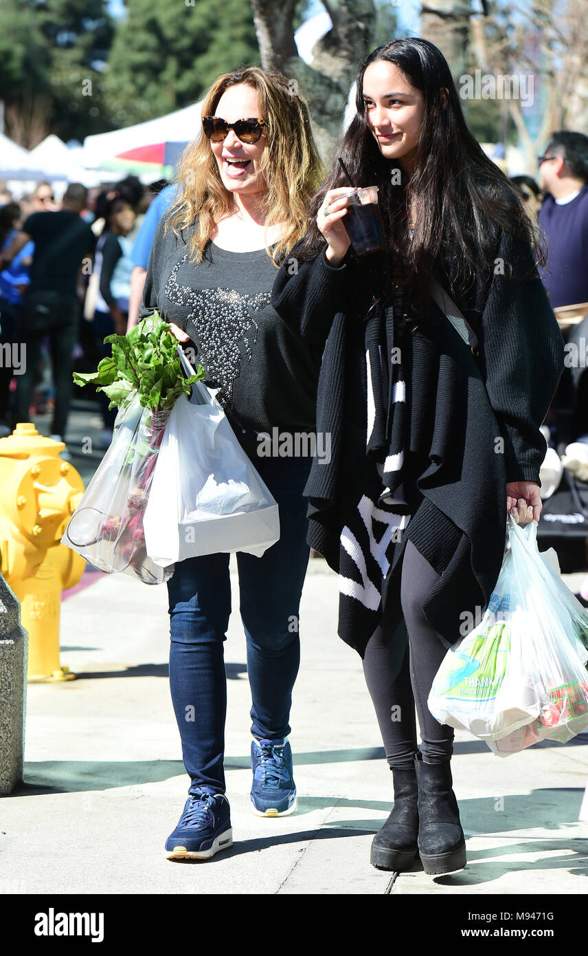 Catherine Bach goes to the Studio City Farmers Market with her daughter ...