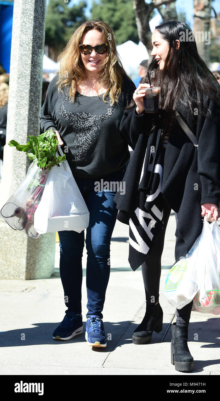 Catherine Bach goes to the Studio City Farmers Market with her daughter ...