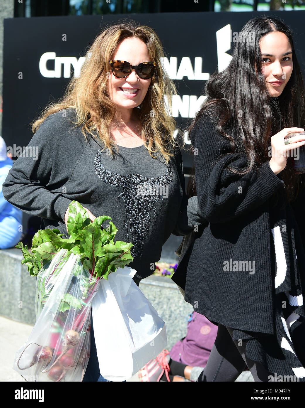 Catherine Bach goes to the Studio City Farmers Market with her daughter ...