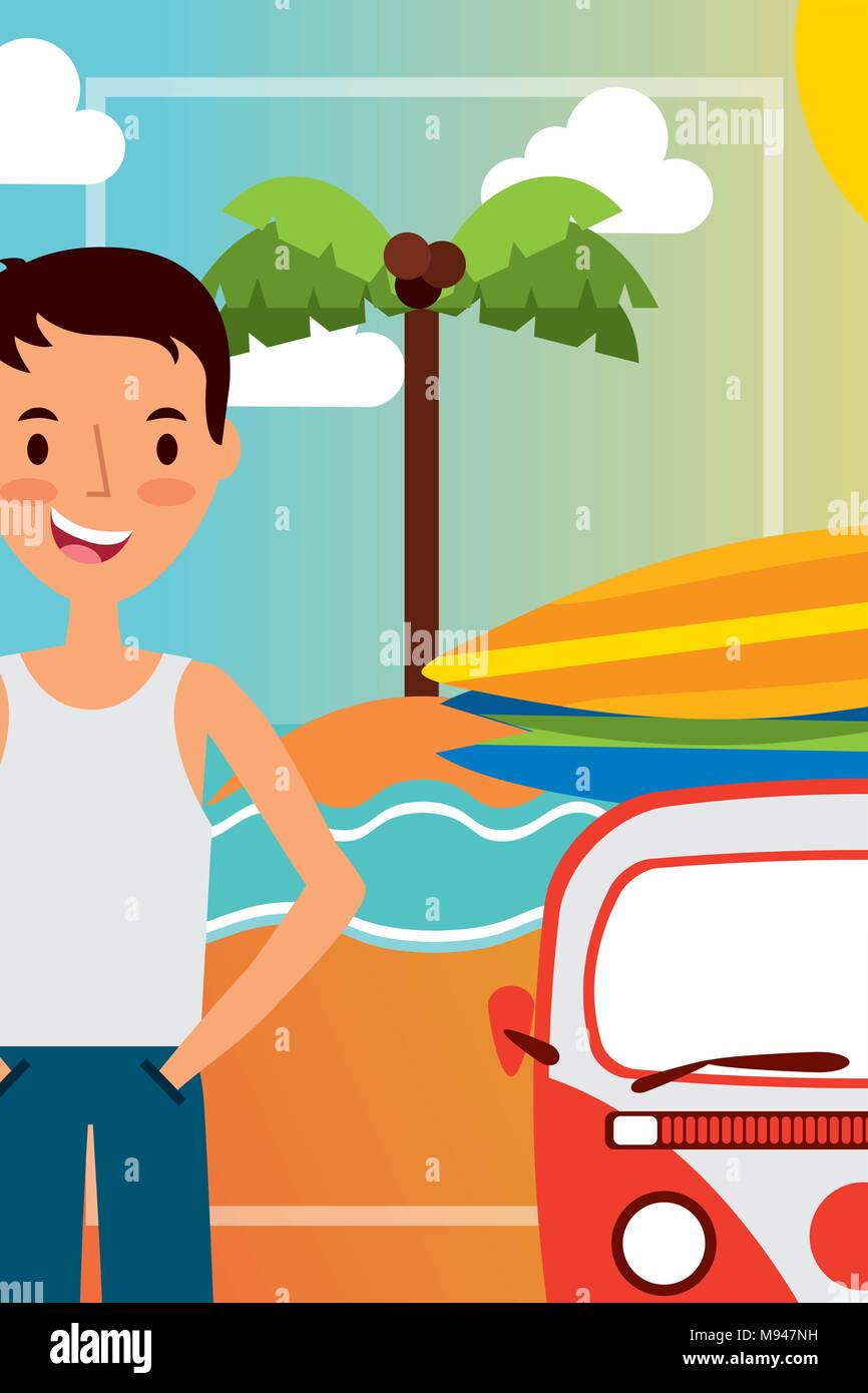 People on beach having fun Stock Vector Images - Alamy