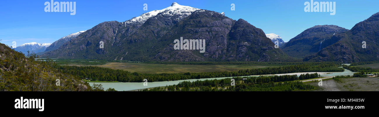 Baker River valley, a glacial river in Southern Chile’s Patagonia Stock ...