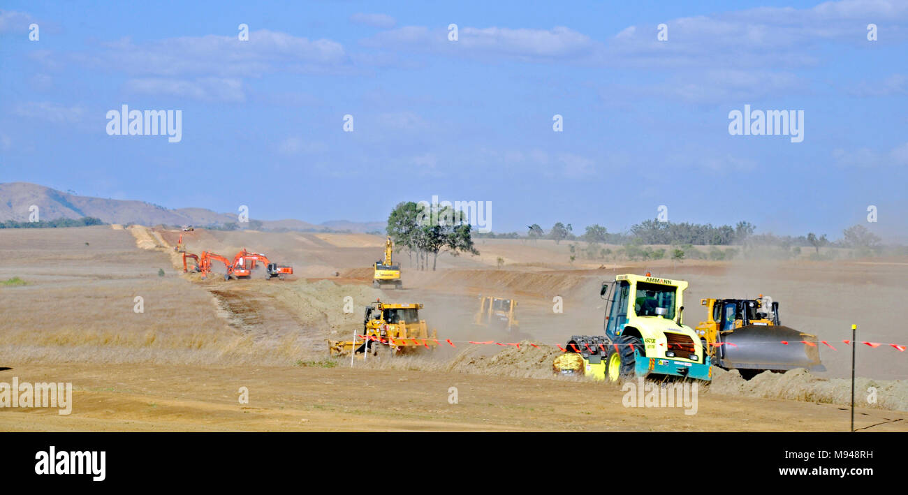 excavator. dozer. compacter. WORKING ON GAS PIPE LINE ON A STATION IN ...