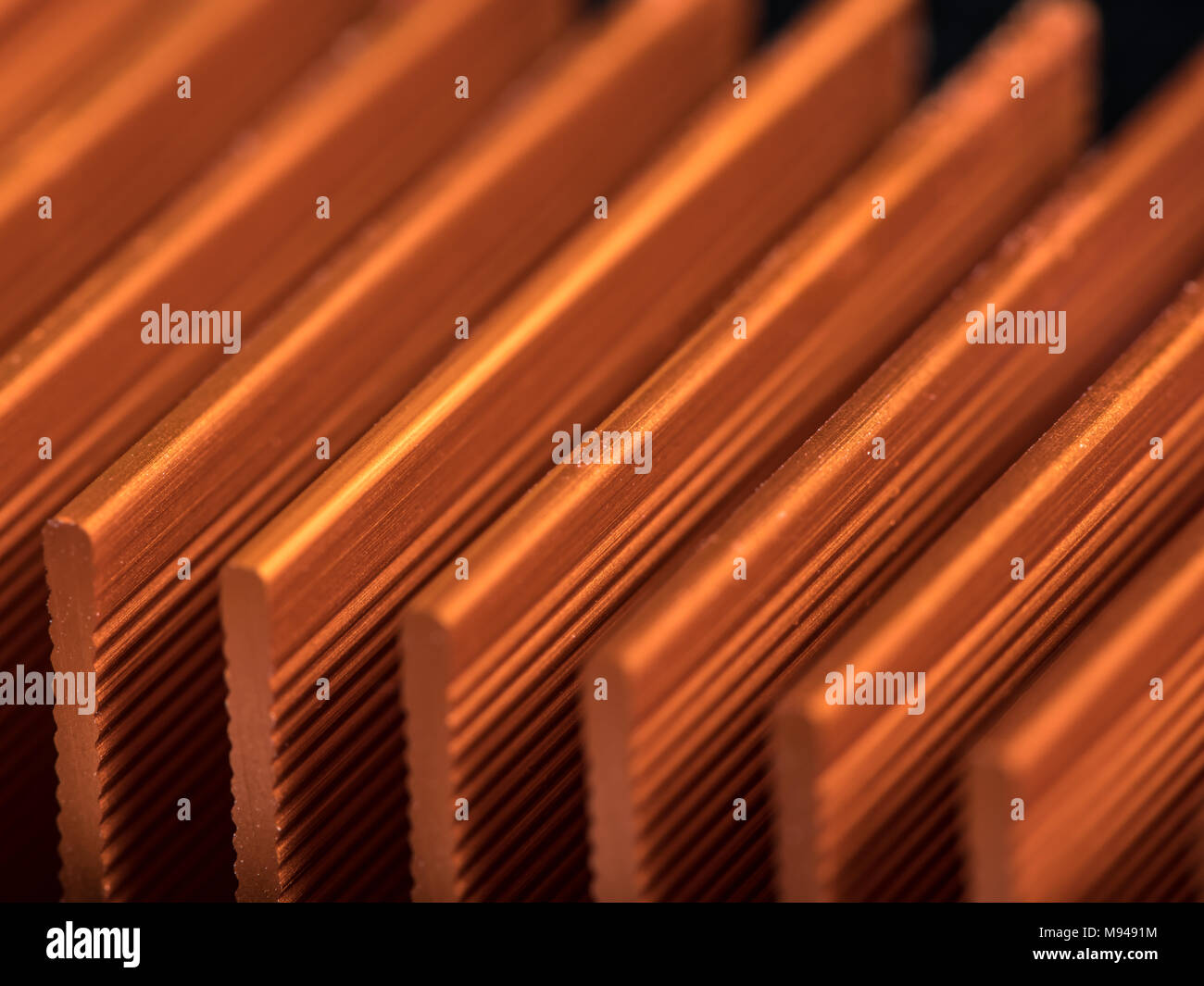 Detail of a cooling element of an circuit board, made of copper Stock ...