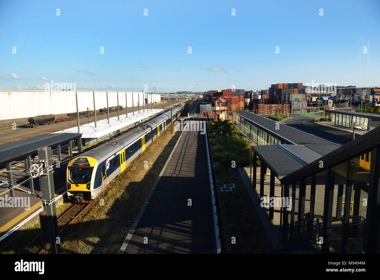 The Auckland Transport electric train connects the suburbs with the ...