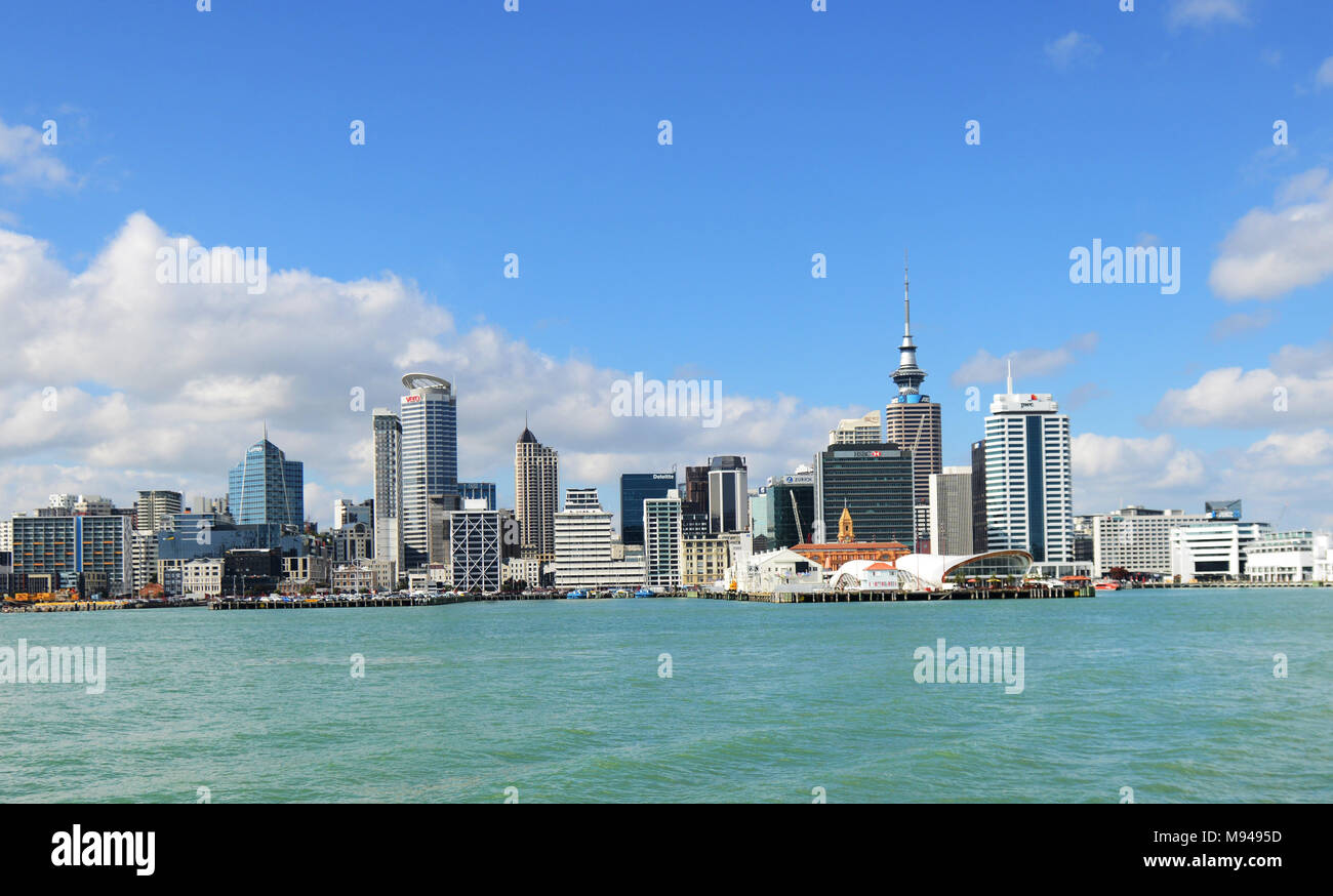 Auckland's city center as seen from the harbour Stock Photo - Alamy