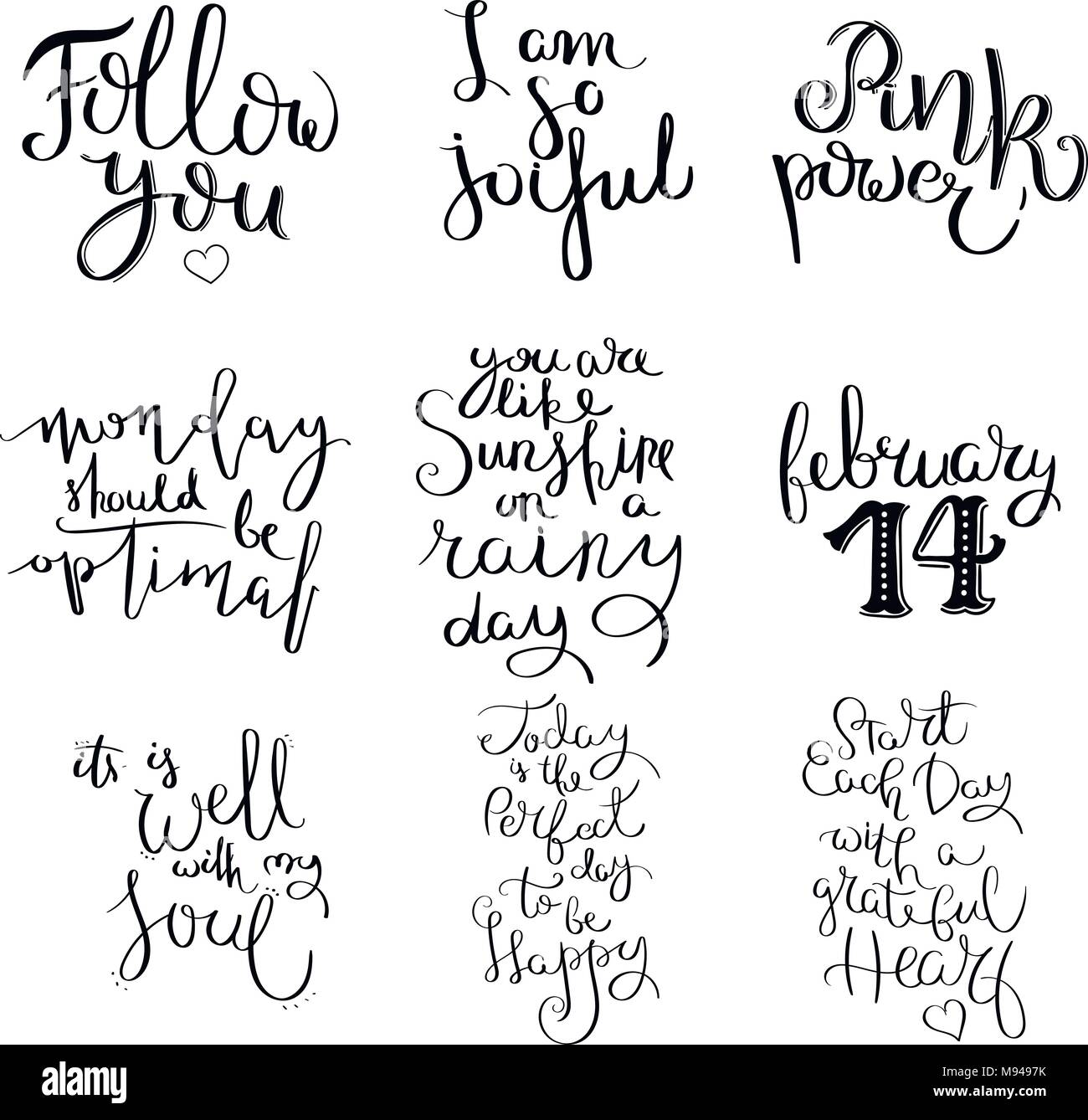 Collection of hand written calligraphy quotes motivation for life and ...