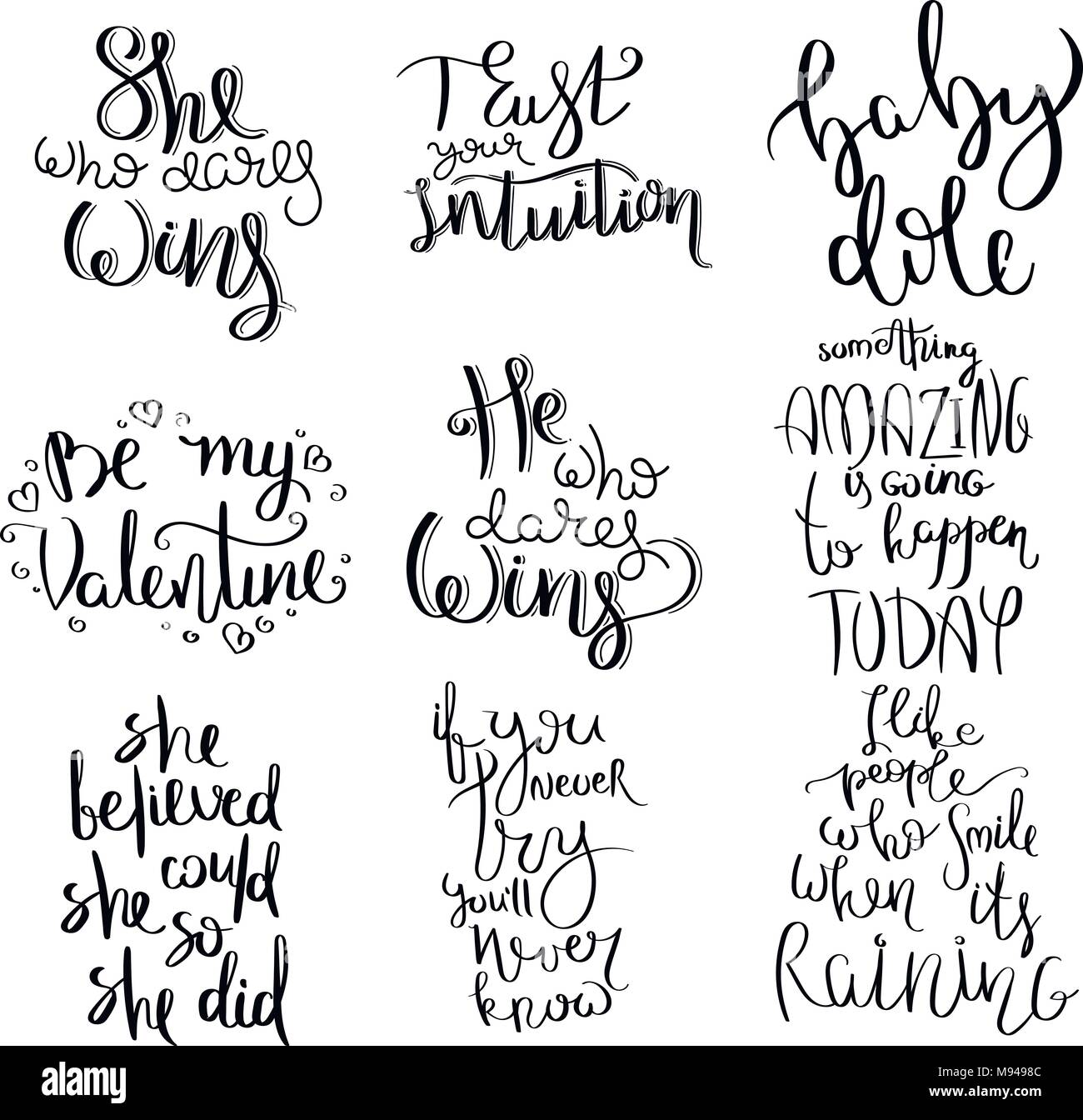 Collection of hand written calligraphy quotes motivation for life and ...