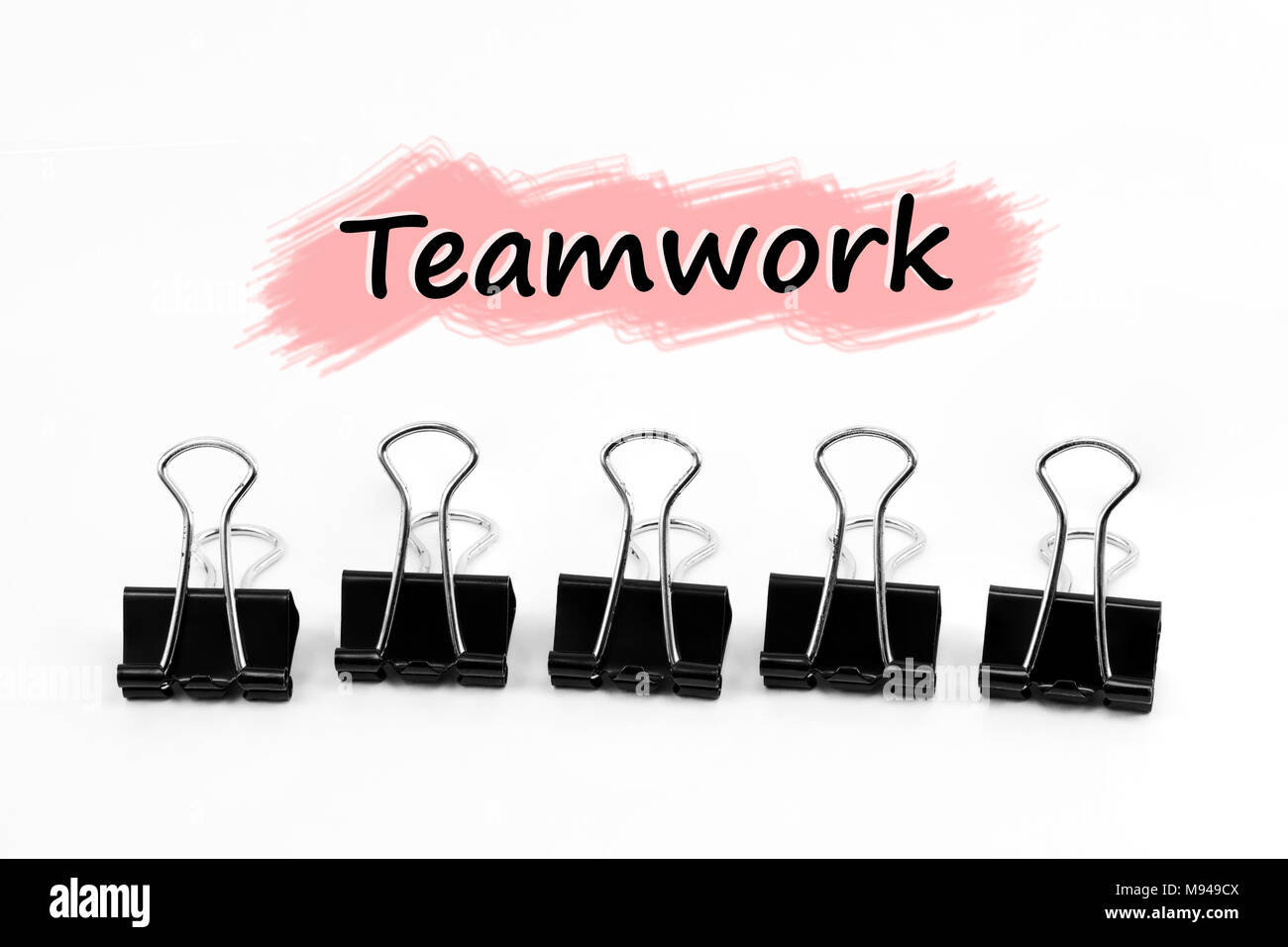 Group of Binder clip, Paper clip Teamwork concept isolated on white ...