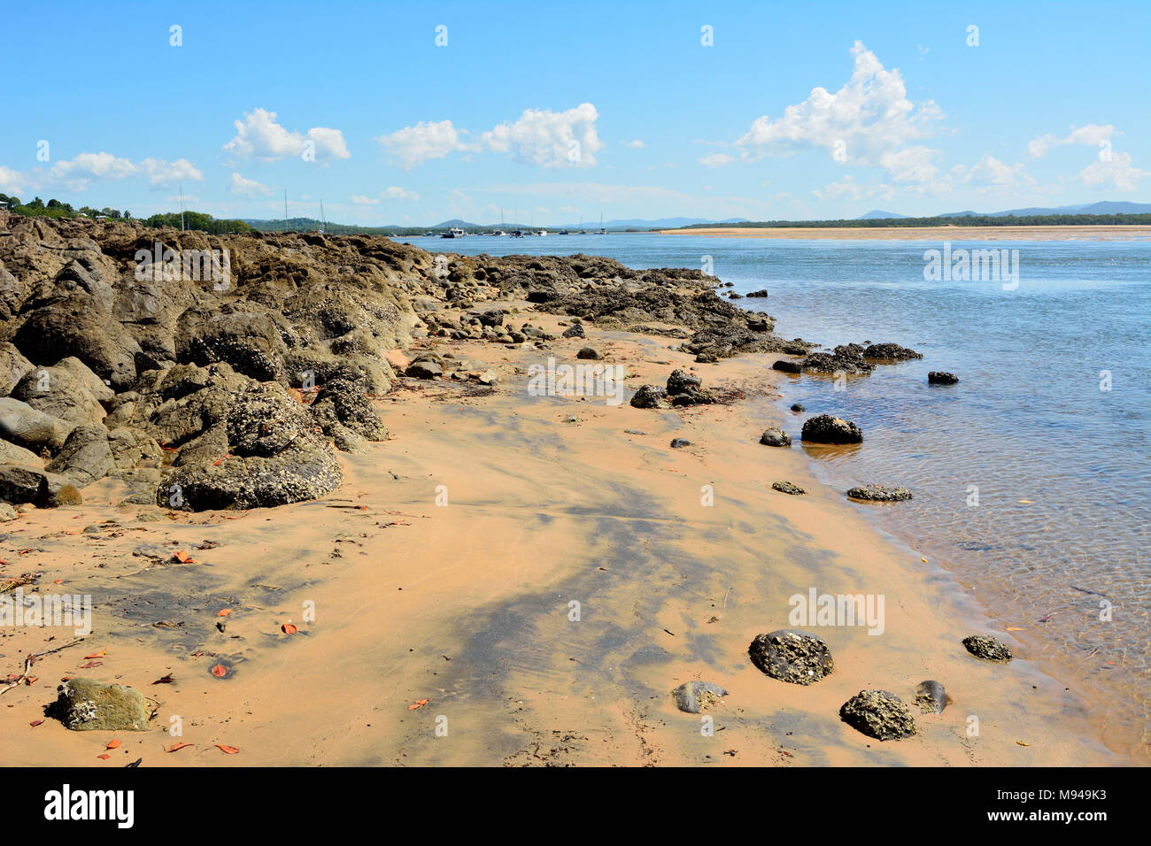 Beach where captain James Cook first landed in Queensland, Australia in ...