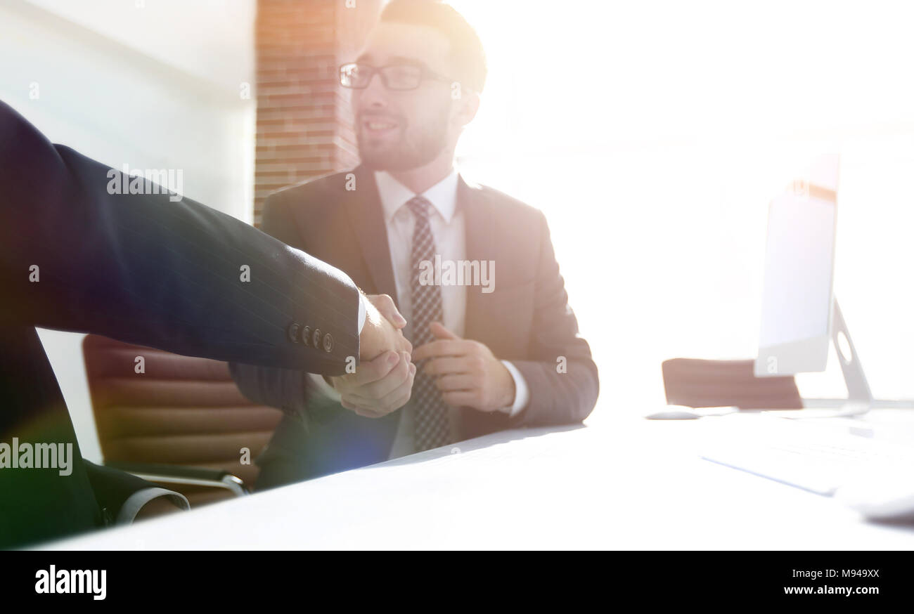 business handshake . photo with copy space Stock Photo - Alamy