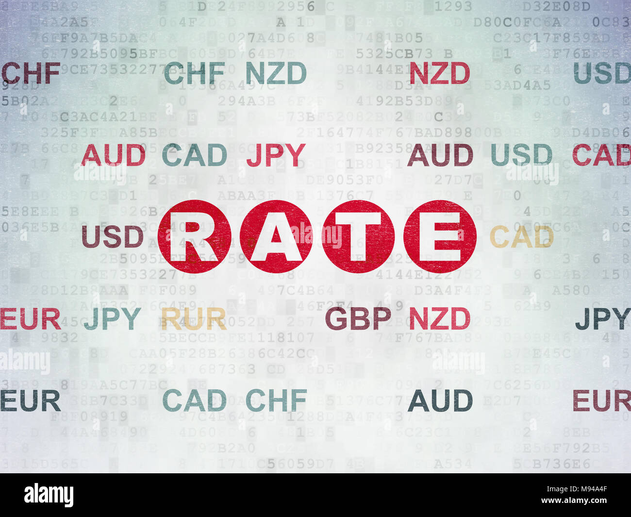 Money concept: Rate on Digital Data Paper background Stock Photo - Alamy