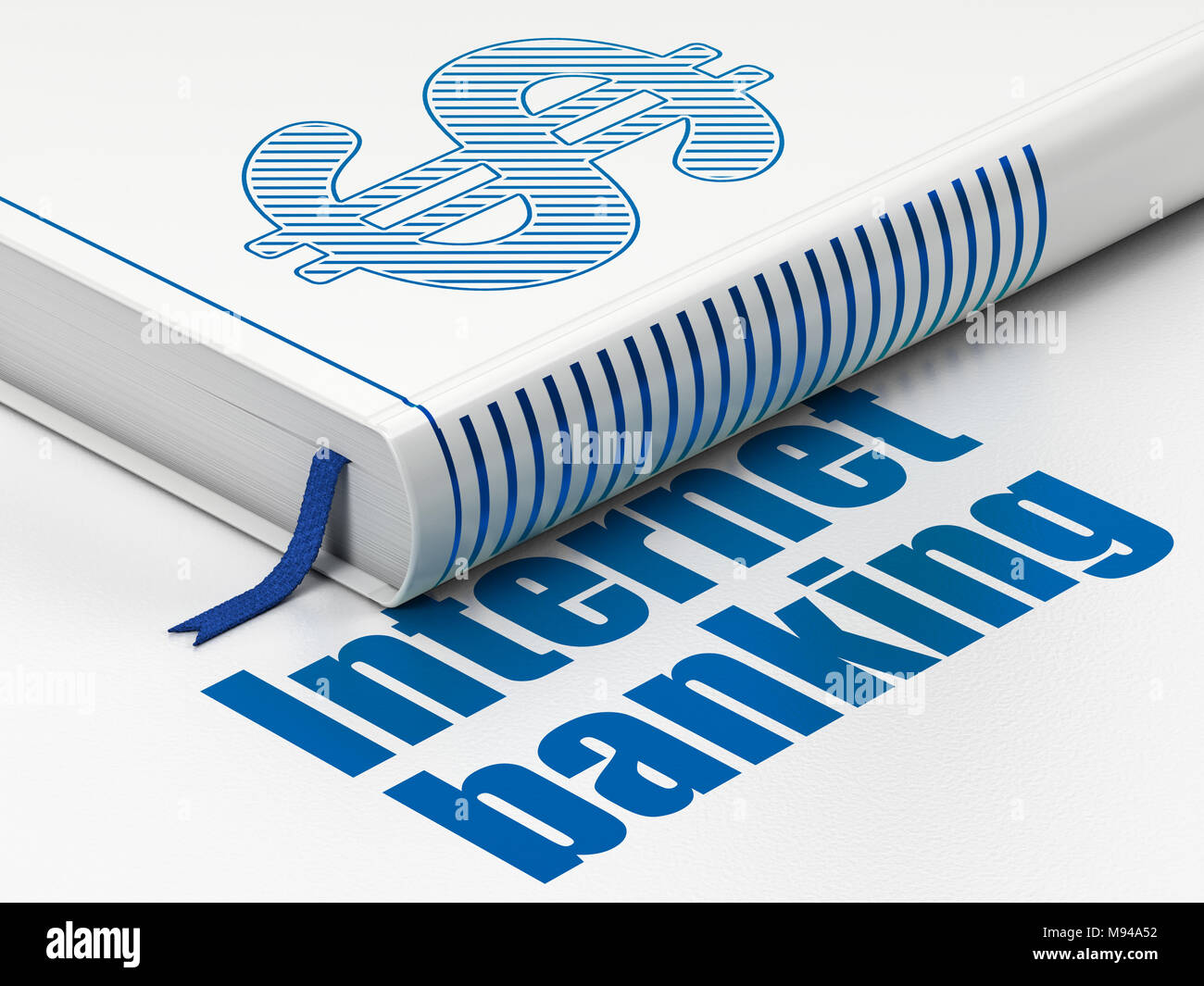 Banking concept: book Dollar, Internet Banking on white background ...