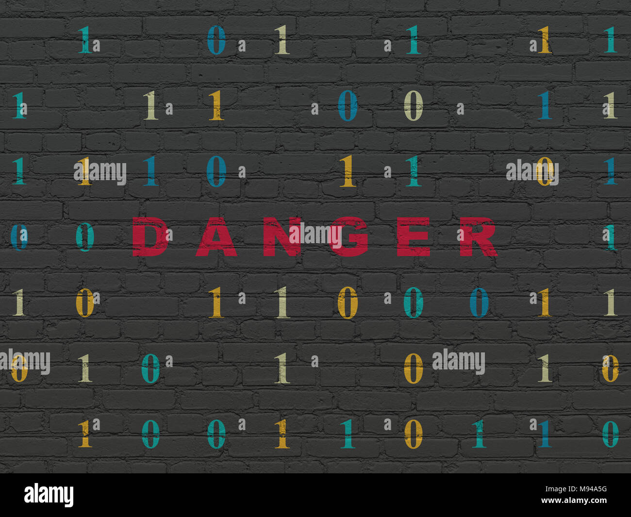 Security concept: Danger on wall background Stock Photo - Alamy