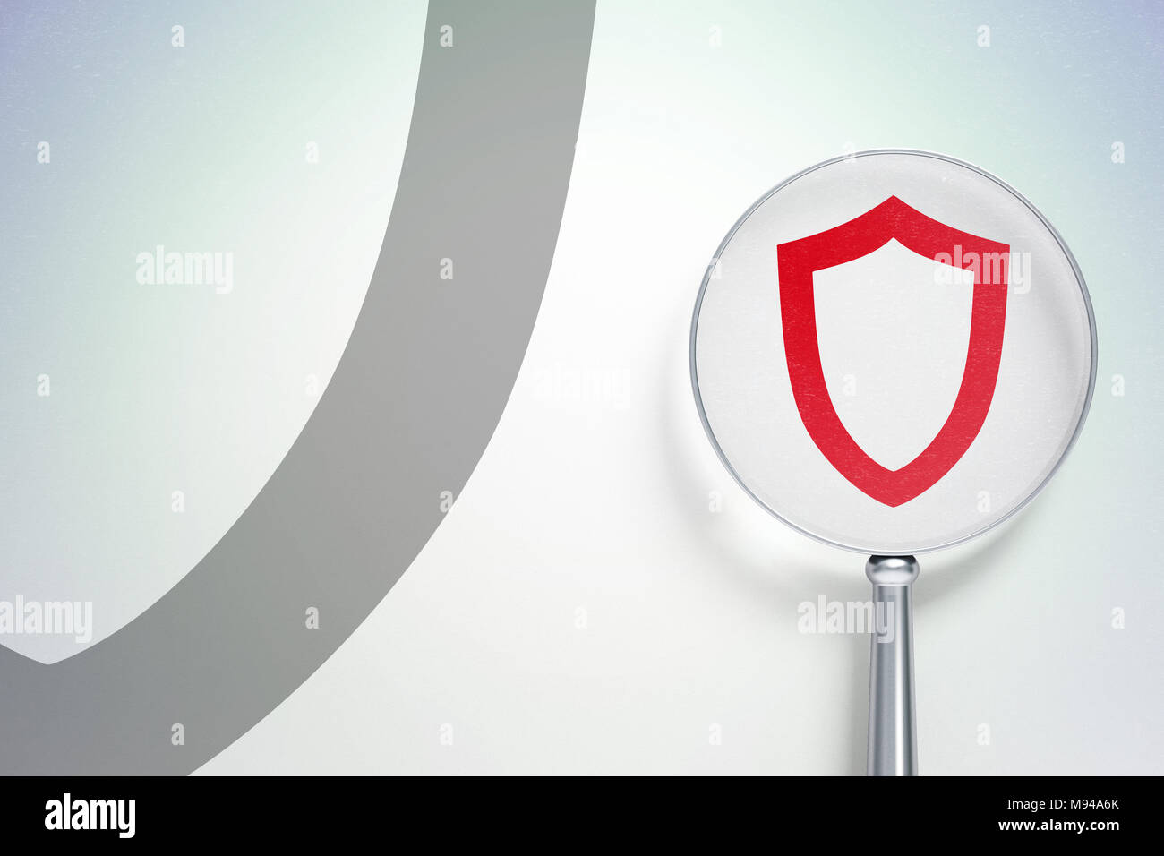 Security concept: Contoured Shield with optical glass on digital ...