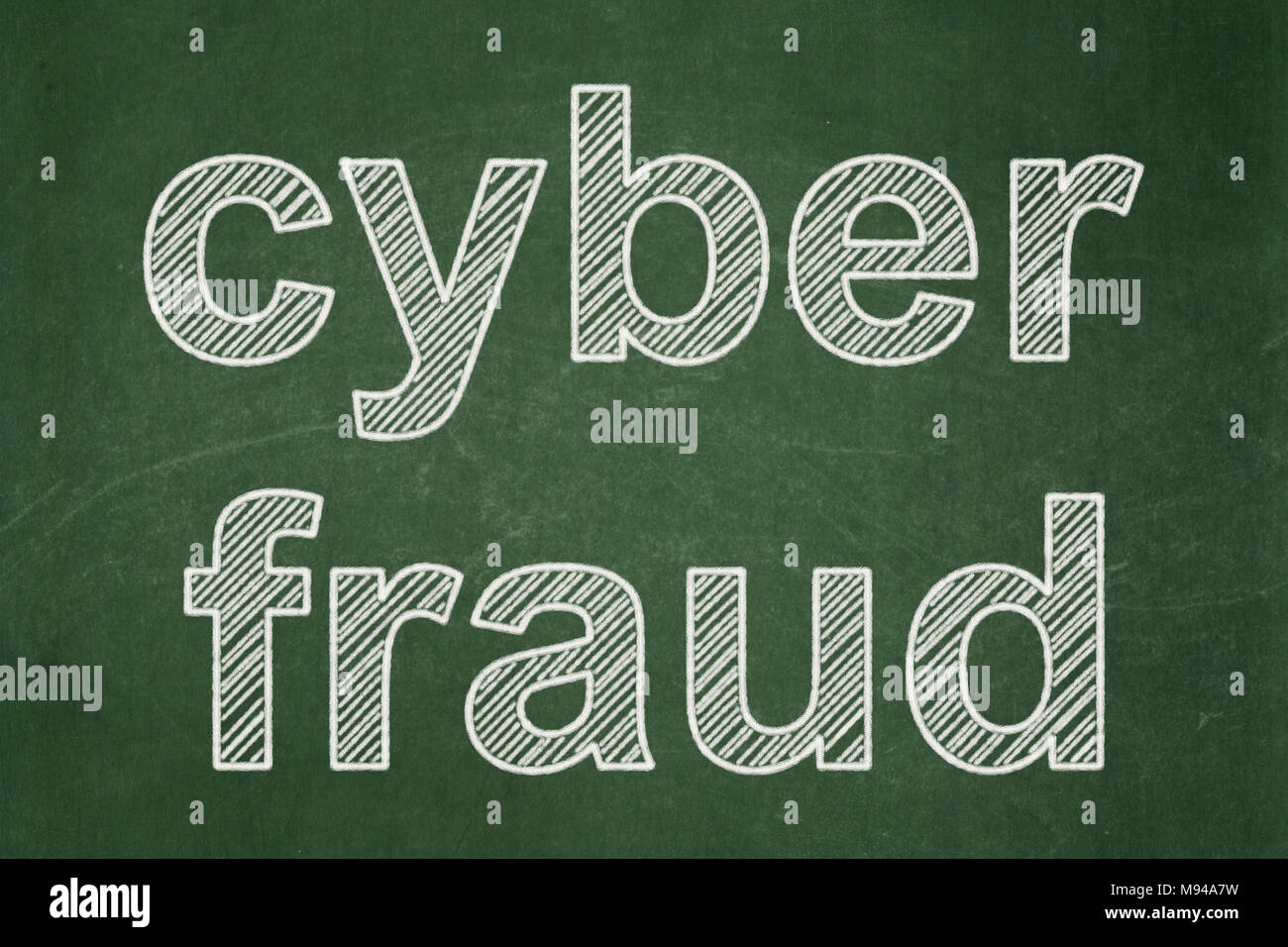 Security concept: Cyber Fraud on chalkboard background Stock Photo - Alamy