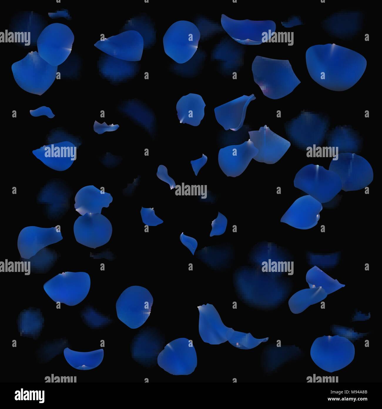 Blue roses petals are falling down Stock Vector Image & Art - Alamy