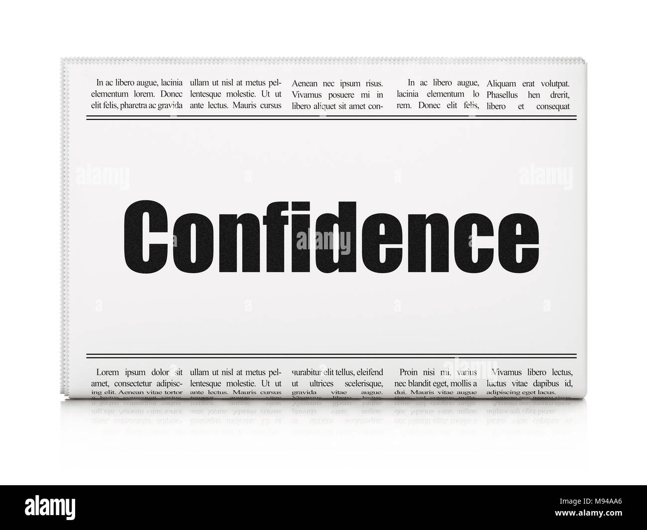 Business concept: newspaper headline Confidence Stock Photo - Alamy
