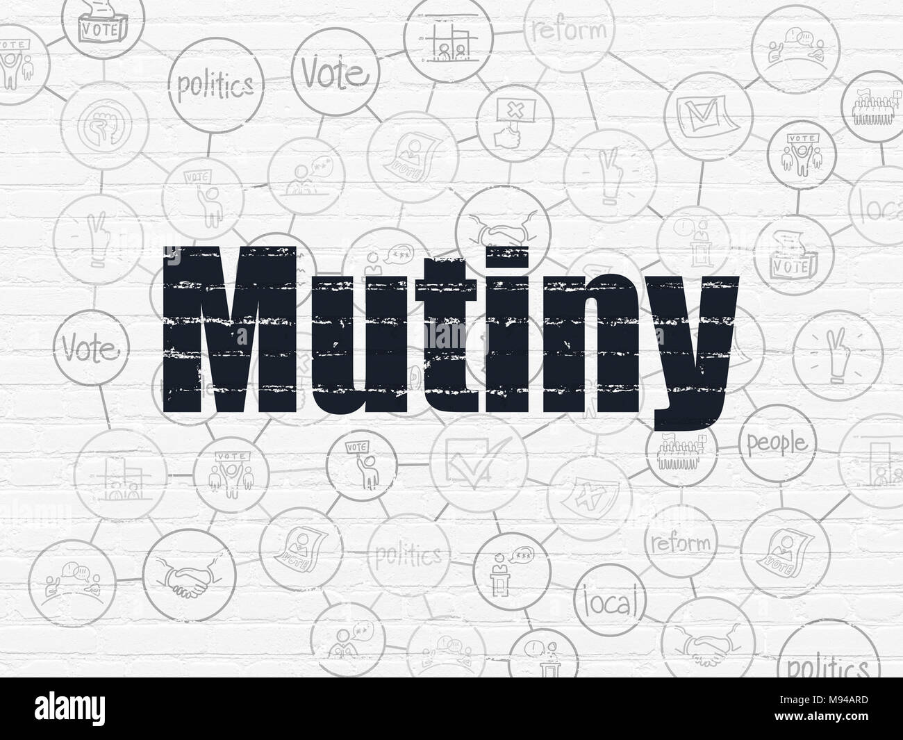 Political concept: Mutiny on wall background Stock Photo - Alamy