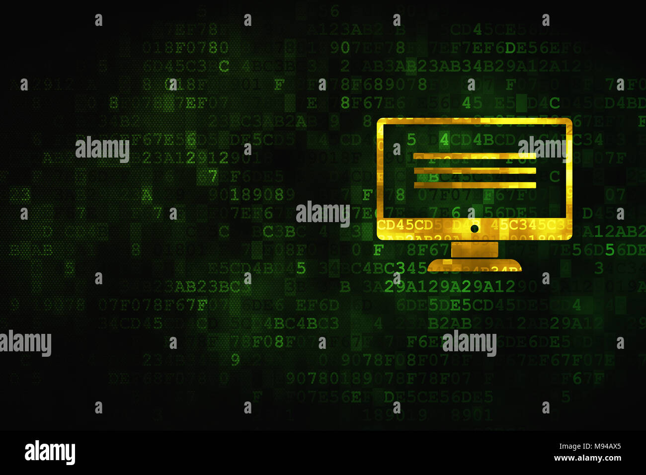 Programming concept: Monitor on digital background Stock Photo - Alamy