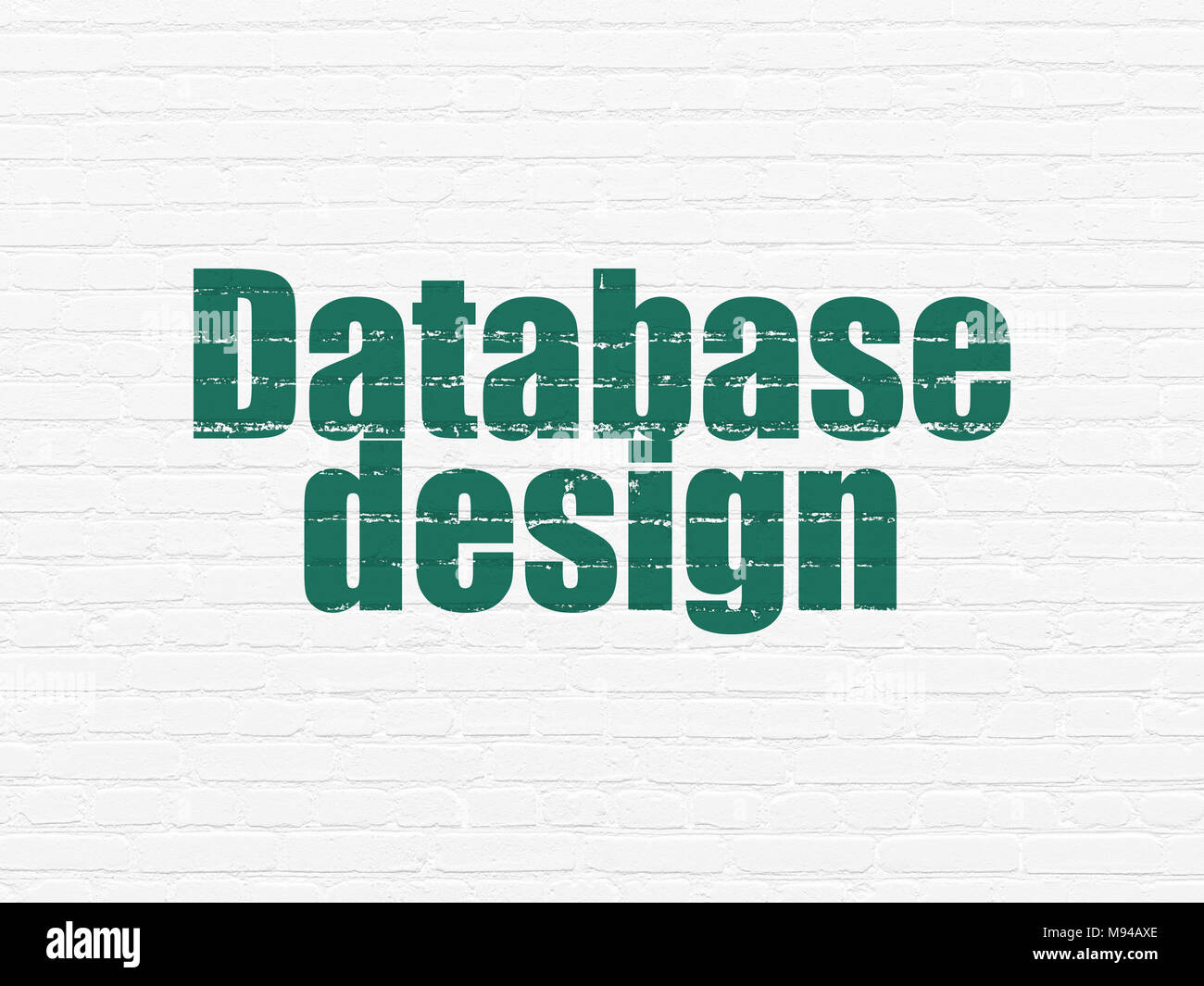 Software concept: Database Design on wall background Stock Photo - Alamy