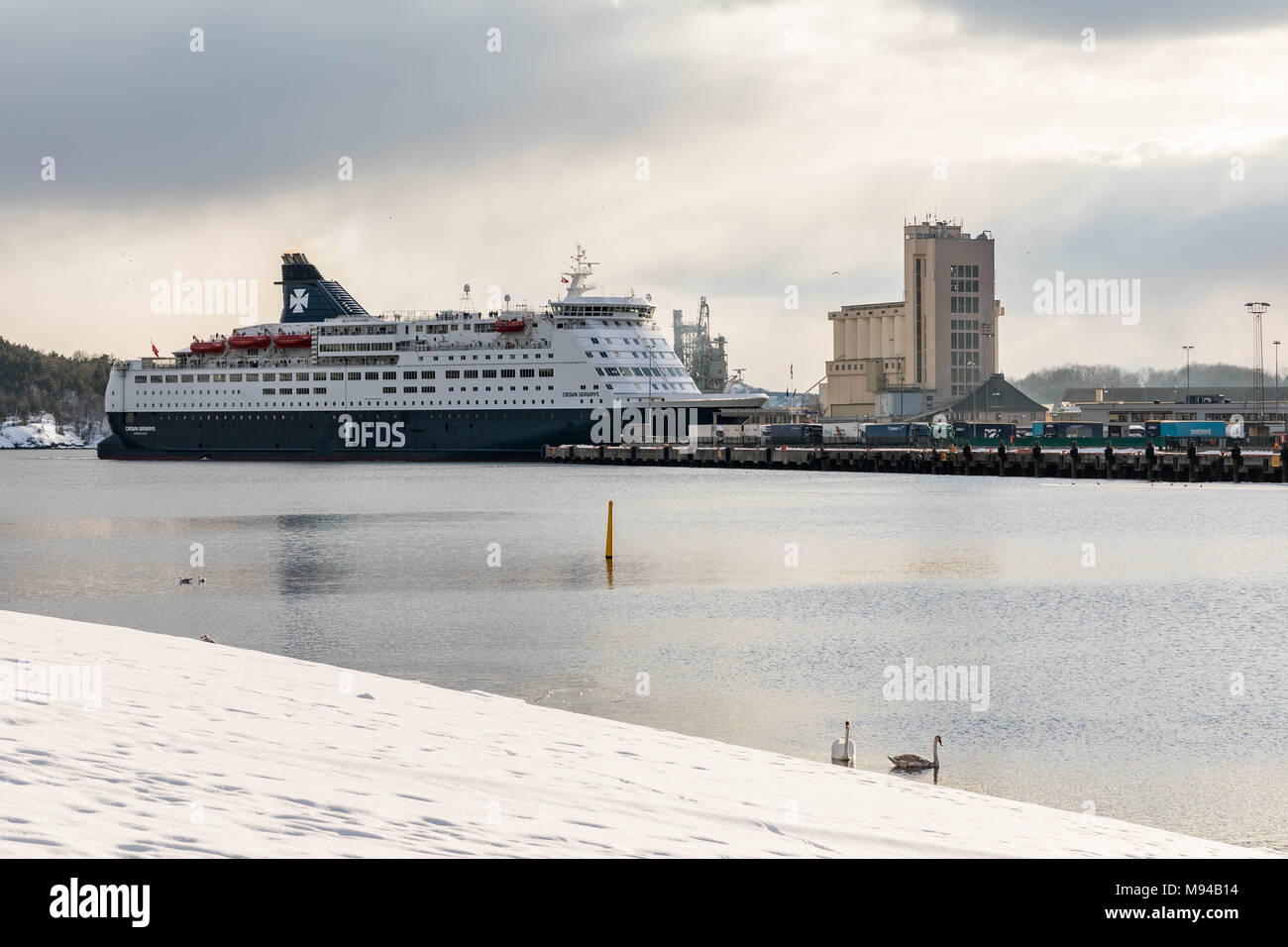 OSLO, Norway - March 16, 2018 : Crown Seaways passenger ferry boat at ...