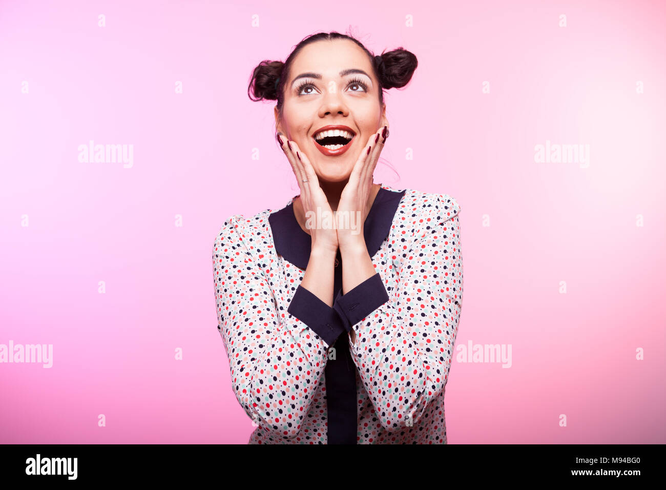 Portrait of beautiful surprised woman Stock Photo - Alamy