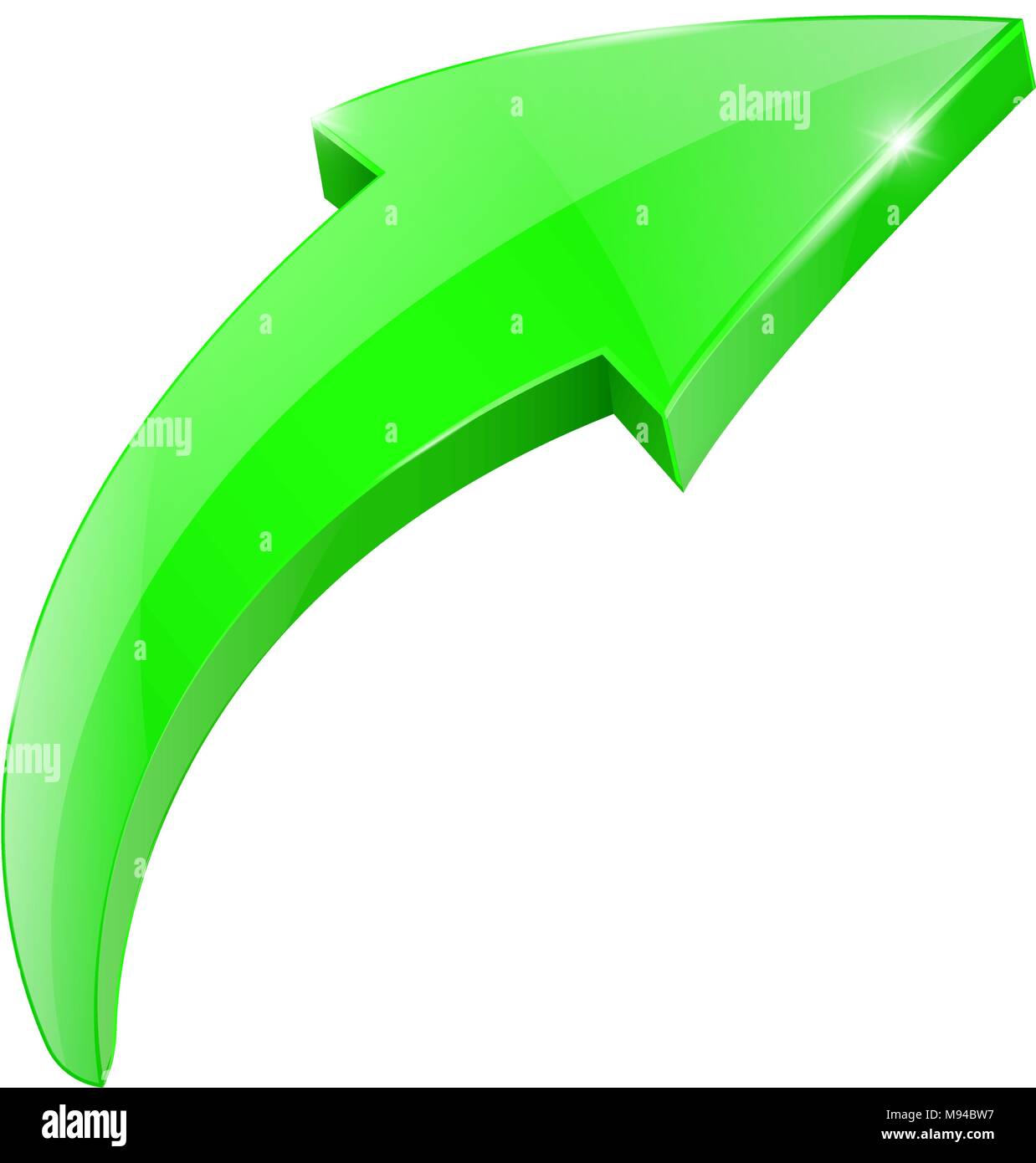 Arrow. Green shiny 3d icon Stock Vector Image & Art - Alamy