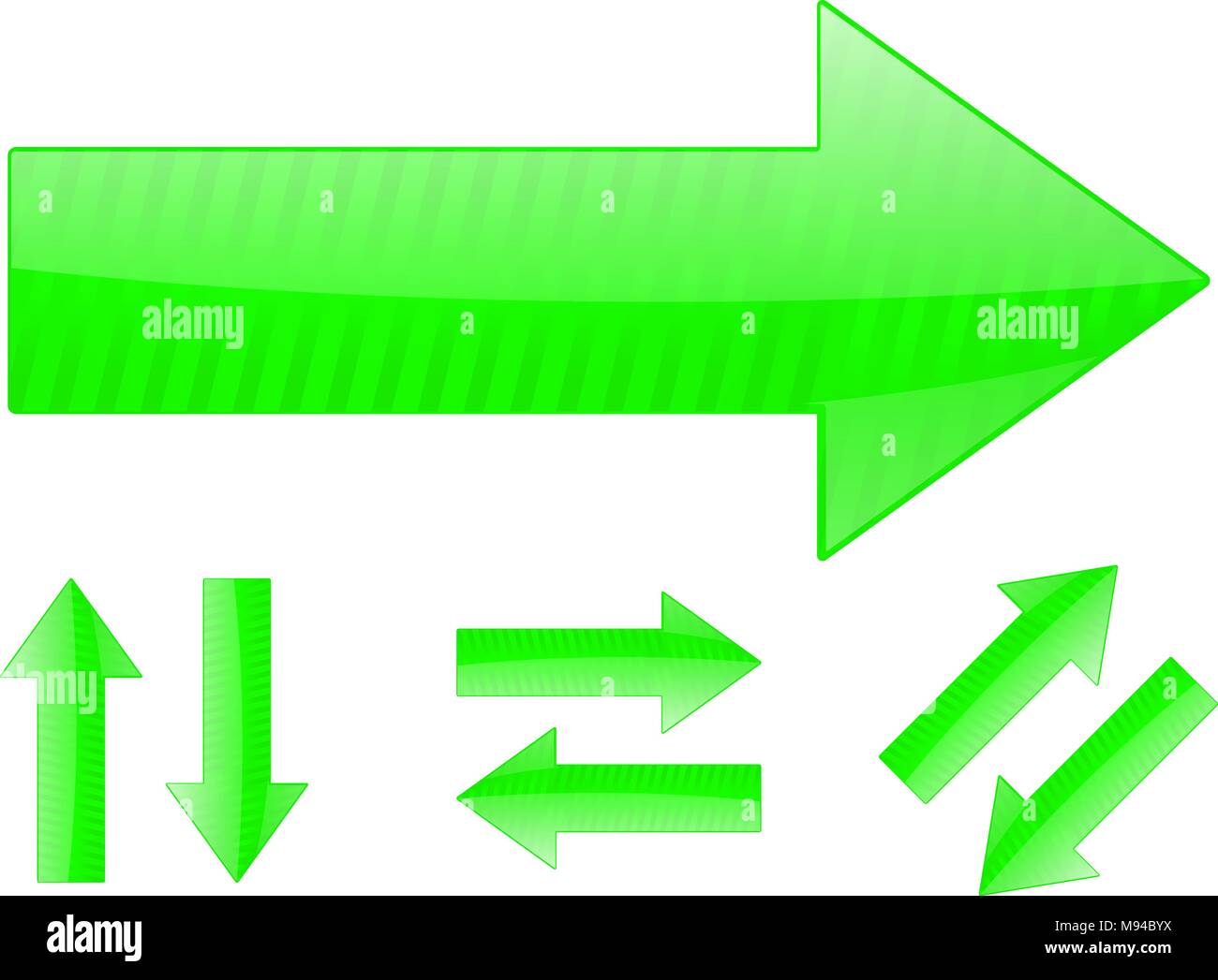 Set of green arrows Stock Vector Image & Art - Alamy