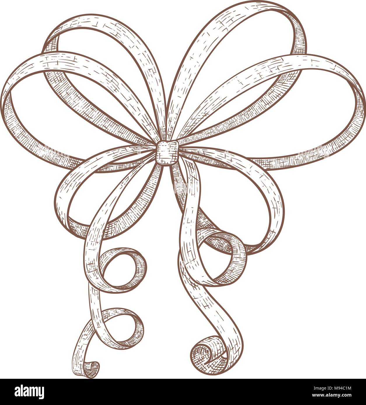 Bow thin tied ribbon Stock Vector Images - Alamy