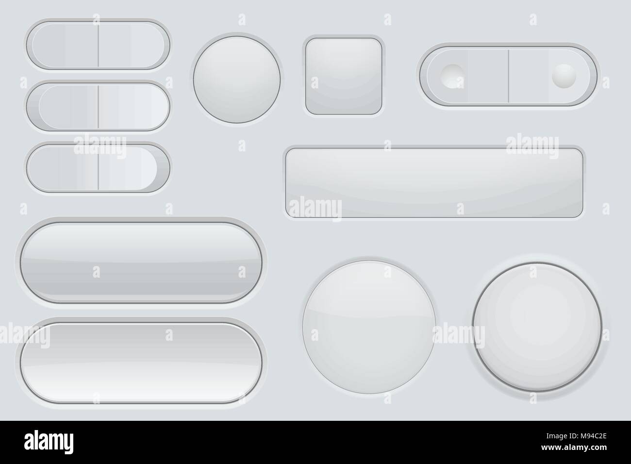 Collection of white plastic interface buttons Stock Vector Image & Art ...