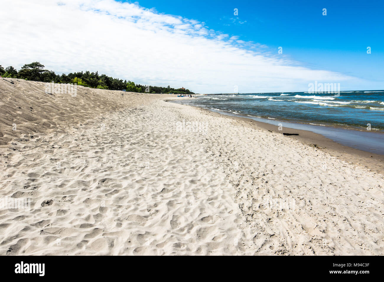 Sand beach in the summer, landscape, tourist travel background Stock ...
