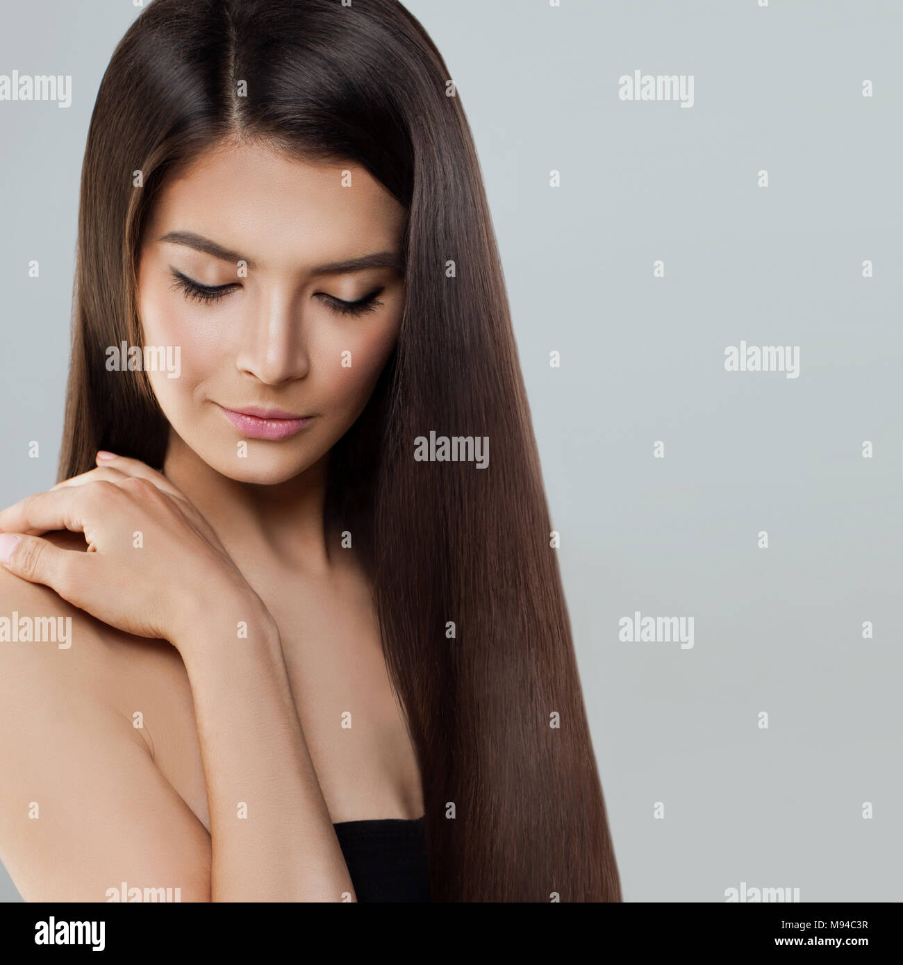 Pretty Female Face. Spa Portrait of Beautiful Woman with Healthy Skin ...