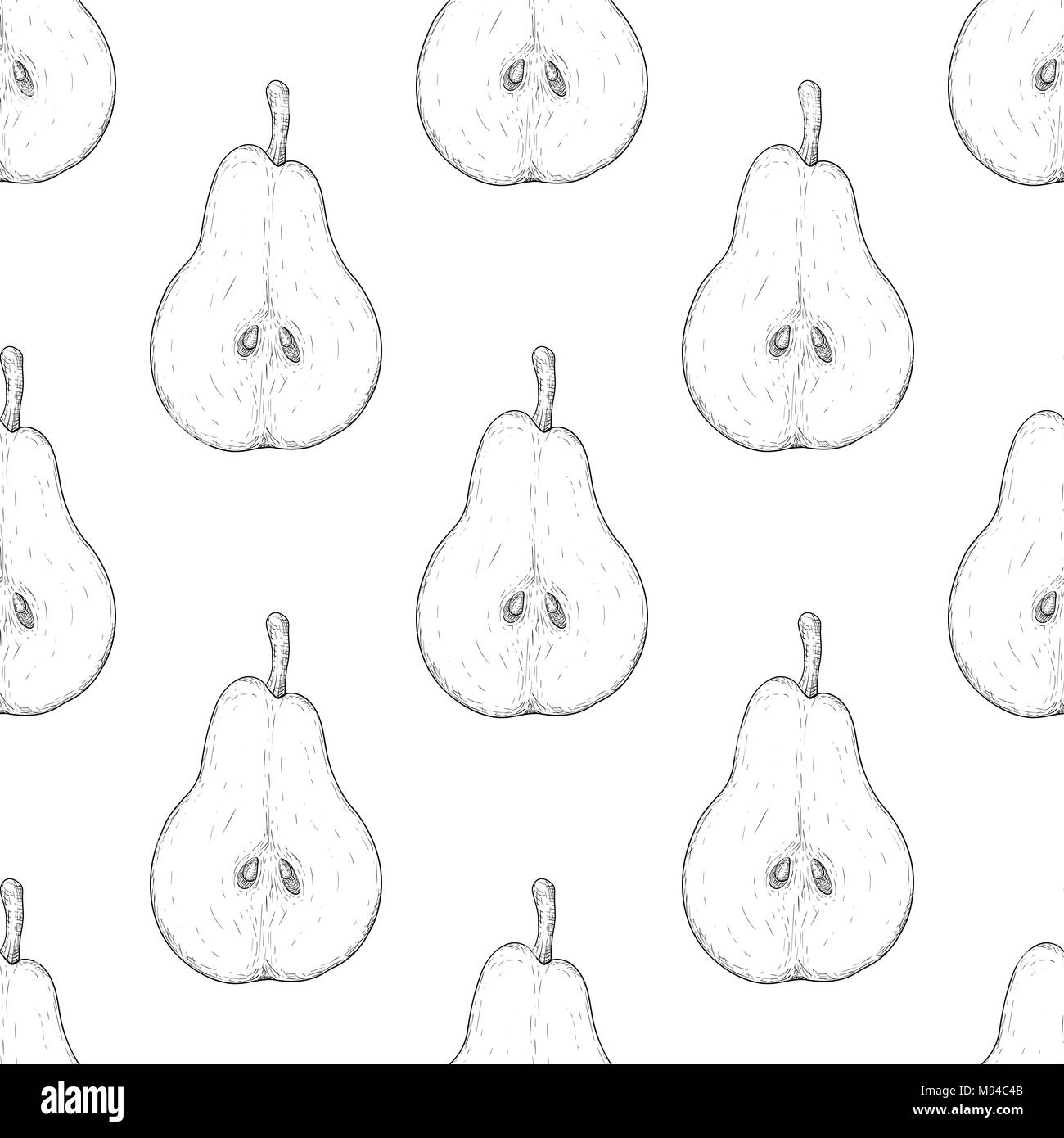 Hand fresh pear vector Black and White Stock Photos & Images - Alamy