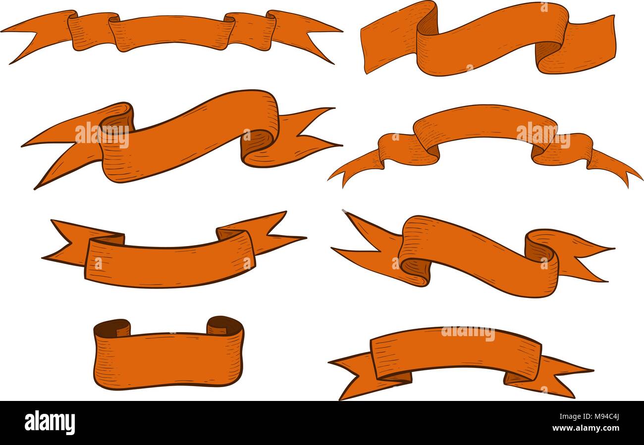 Orange Ribbon Banner