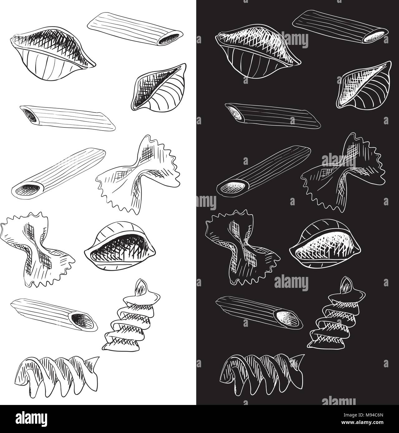Food italian fusilli pasta Stock Vector Images - Alamy