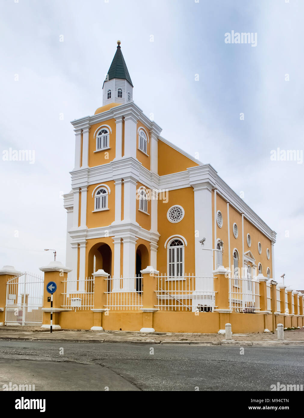 Dutch Colonial architecture in Willemstad, Curacao. Temple Emanuel now ...