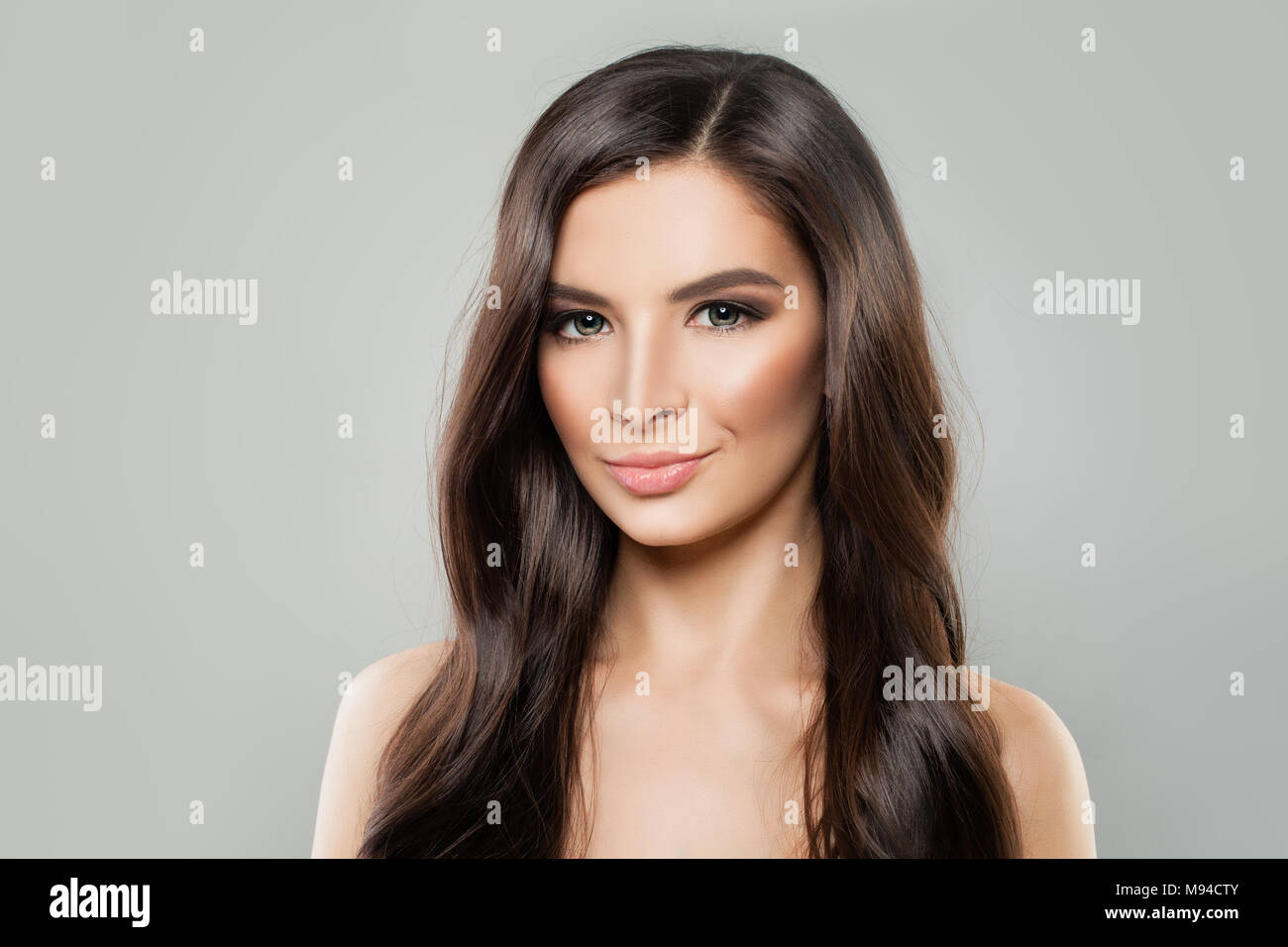 Smiling Model Woman. Young Friendly Model, Face Closeup Stock Photo - Alamy