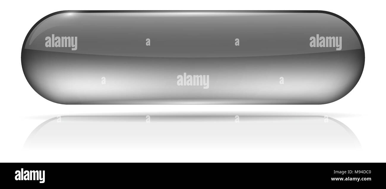 Gray glass buttons. Oval 3d icon with reflection Stock Vector Image ...