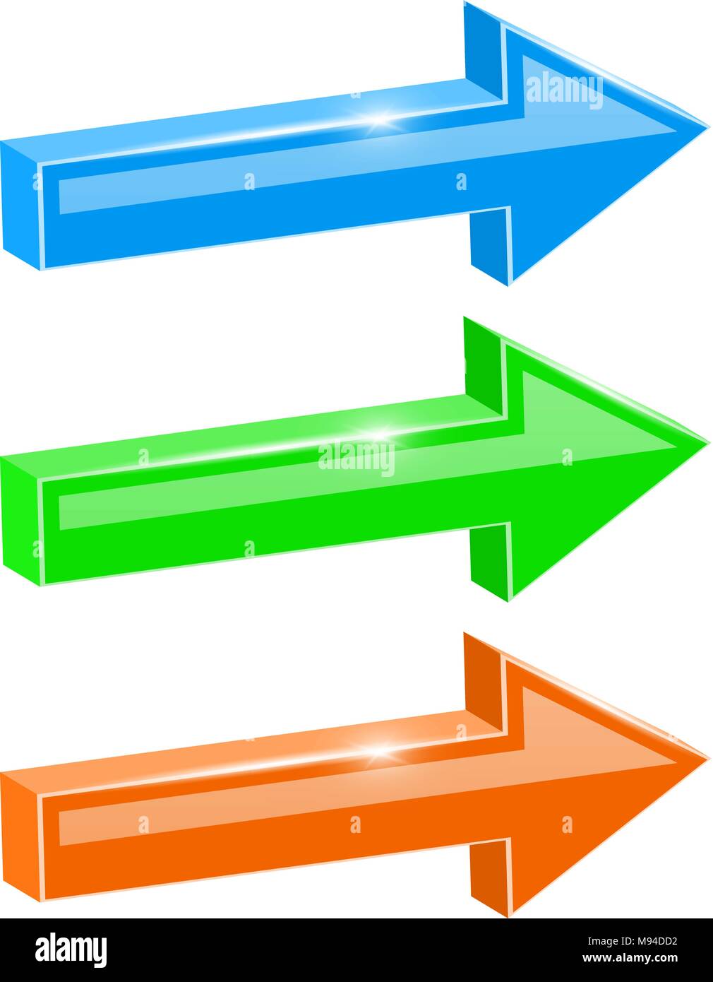 Straight arrows. Web 3d shiny colored icons Stock Vector Image & Art ...