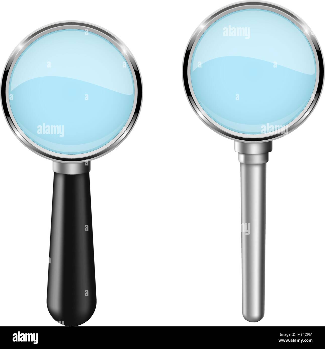 Vector illustration magnifying glass set hi-res stock photography and ...