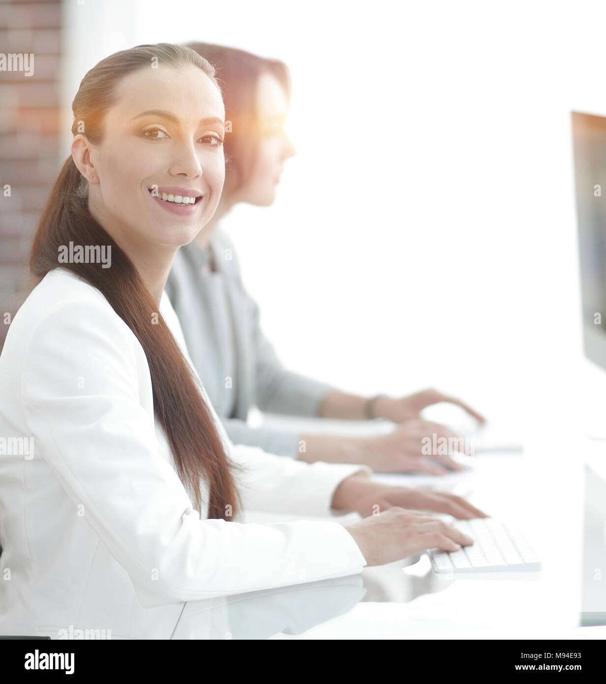 employee of the company working at their workplace Stock Photo - Alamy