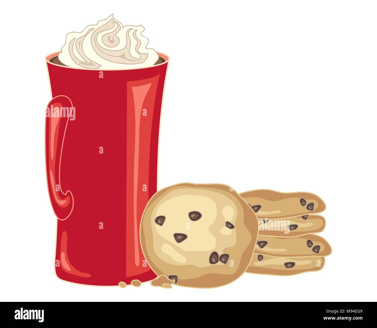 Hot Chocolate And Cookie Cartoon
