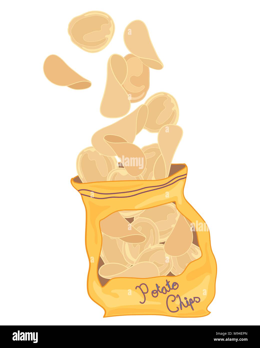 Open packet crisps chips on Stock Vector Images - Alamy