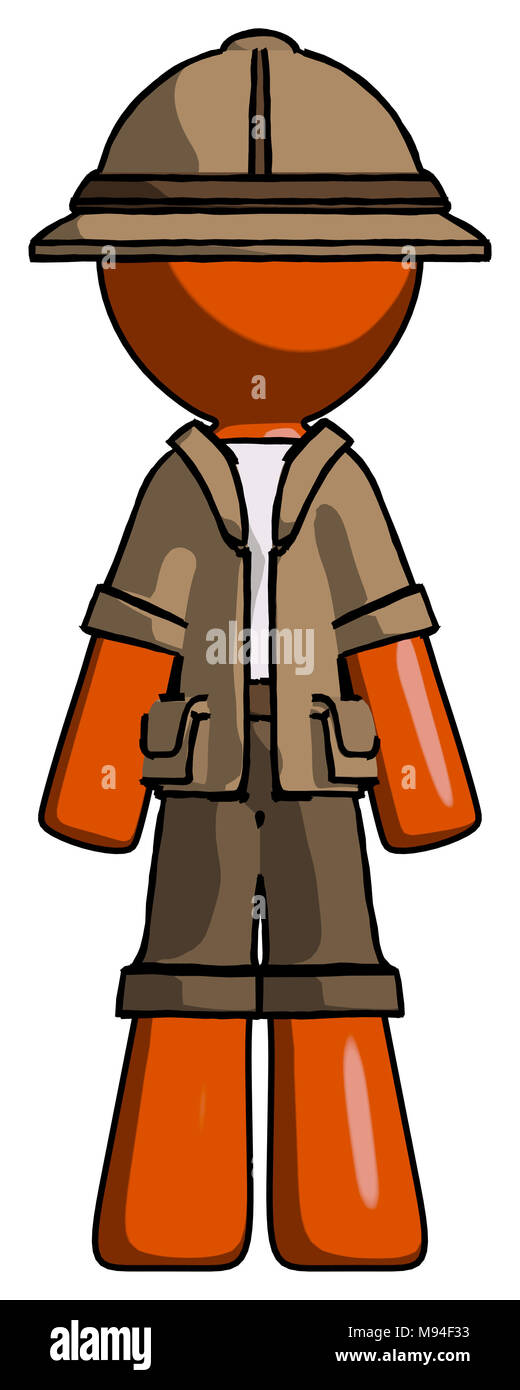 Orange explorer ranger man standing forward Stock Photo - Alamy