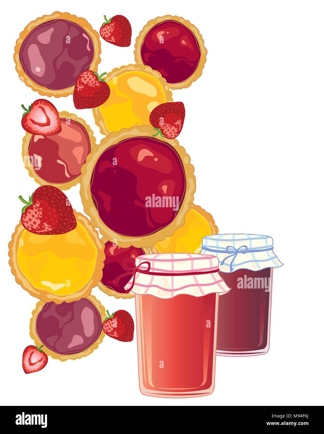 Jam tarts white background Stock Vector Images - Alamy