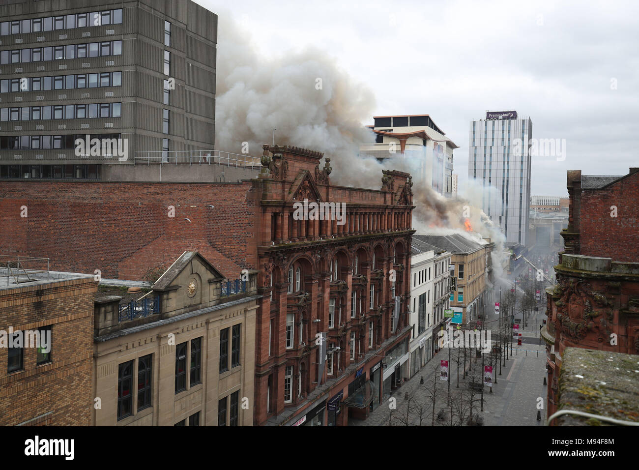 The scene in Glasgow city centre where firefighters are tackling a ...